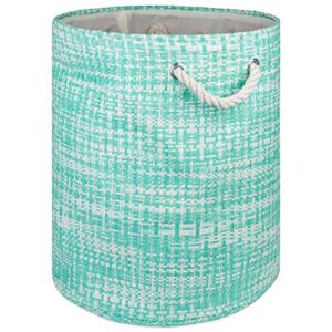 dii woven paper storage bin, tweed, aqua, large