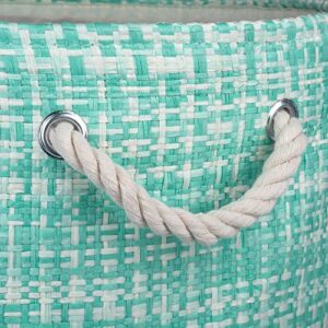 DII Woven Paper Storage Bin, Tweed, Aqua, Large