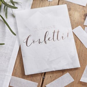 ginger ray white & rose gold tissue paper confetti envelope party or wedding confetti decoration - beautiful botanics