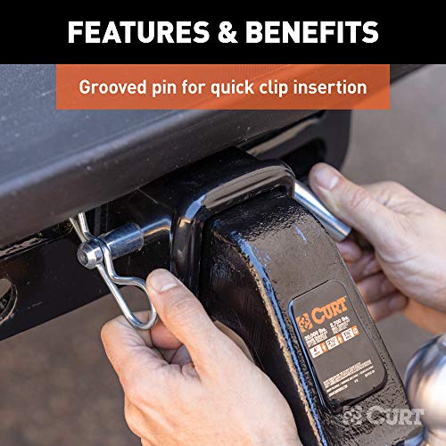 CURT 21507 Heavy-Duty Trailer Hitch Pin & Clip with Grooved Head, 5/8-Inch Diameter, Fits 2-1/2 or 3-Inch Receiver