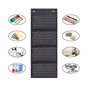 Eamay Wall Mount/Over Door File Hanging Storage Organizer - 4 Large Office Supplies File Document Organizer Holder for Office Supplies, School, Classroom, Office or Home Use, White Dots Pattern