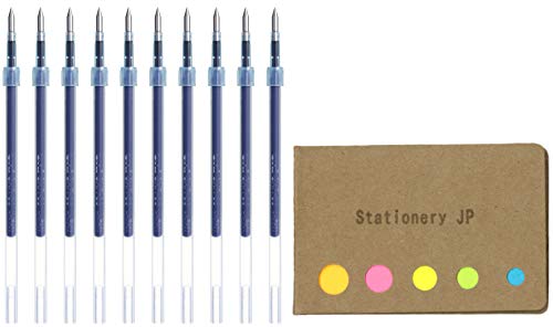 SXR-38 Refills for Jetstreem Ballpoint Pen, 0.38mm, Blue Ink, 10-Pack, Sticky Notes Value Set