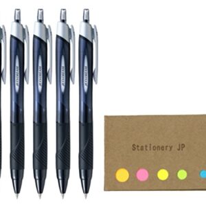 Jetstream Retractable Ballpoint Pen, Ultra Micro Point 0.38mm, Black Ink, 5-Pack, Sticky Notes Value Set