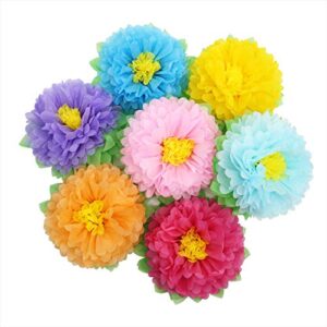 mybbshower fiesta flower for carnival large 11" set of 7 rainbow theme party birthday celebration backdrop outdoor decoration