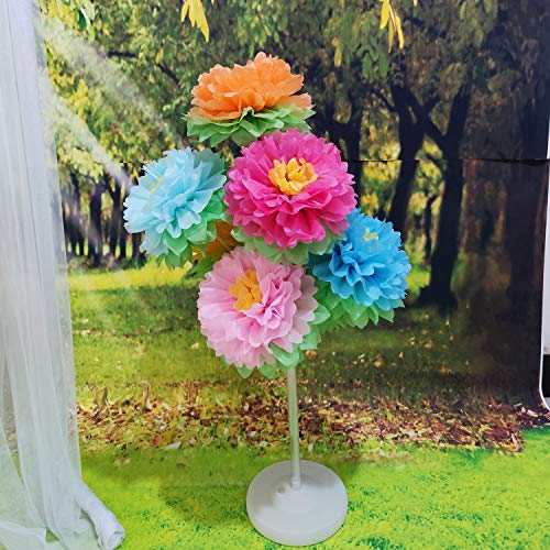 Mybbshower Fiesta Flower for Carnival Large 11" Set of 7 Rainbow Theme Party Birthday Celebration Backdrop Outdoor Decoration