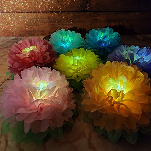 Mybbshower Fiesta Flower for Carnival Large 11" Set of 7 Rainbow Theme Party Birthday Celebration Backdrop Outdoor Decoration