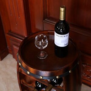 Wooden Barrel Shaped 14 Bottle Wine Rack