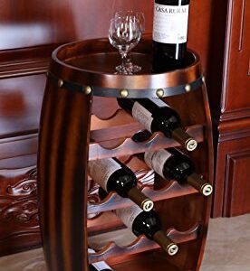 Wooden Barrel Shaped 14 Bottle Wine Rack