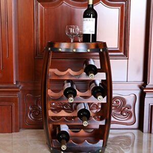 Wooden Barrel Shaped 14 Bottle Wine Rack