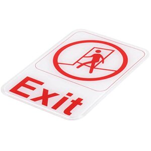 Exit Sign - White and Red, 9 x 6-inches Fire Exit / Fire Safety Signs by Tezzorio