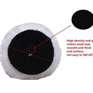 GRACEFUR Lambs Wool Polishing Buffing Pad Hook and Loop Soft Cutting Pad 3"/4"/5"/6"/7" Available Polisher for Auto Car (3"-10pack)