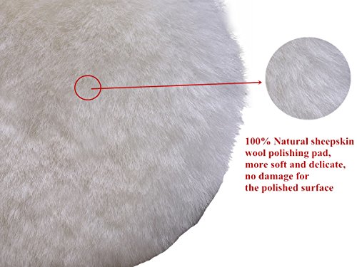 GRACEFUR Lambs Wool Polishing Buffing Pad Hook and Loop Soft Cutting Pad 3"/4"/5"/6"/7" Available Polisher for Auto Car (3"-10pack)