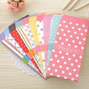 scstyle 50 pack colored envelopes 3.35 x 6.89 inches 10 unique design cute coin invitation gift card postcard colorful envelopes