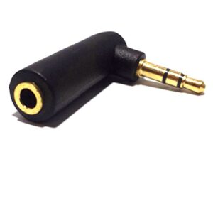 CESS L Shape Right Angle 3.5mm Male to Female Stereo Balanced Golden Adapter (jcx) (4 Pack)