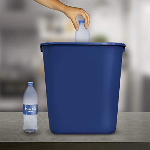 Acrimet Wastebasket Bin 27QT (Plastic) (Blue Color) (Set of 4)