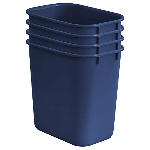 Acrimet Wastebasket Bin 27QT (Plastic) (Blue Color) (Set of 4)