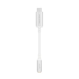 moshi usb-c for 3.5mm headphone digital audio adapter, built-in dac, supports 24-bit/192 khz