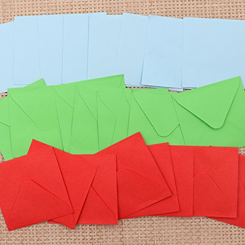 24 Pack Mini Christmas Greeting Cards & Envelopes, Cute Stweety Small Size 3 x 3" Merry Christmas Greeting Cards Festival Color (Pack of 24)