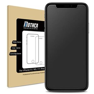 mothca matte screen protector compatible with iphone xs/iphone x/iphone 11 pro anti-glare & anti-fingerprint tempered glass clear film case friendly 3d touch bubble free for iphone xs/x/11 pro