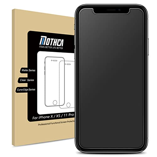 Mothca Matte Screen Protector Compatible with iPhone XS/iPhone X/iPhone 11 Pro Anti-Glare & Anti-Fingerprint Tempered Glass Clear Film Case Friendly 3D Touch Bubble Free for iPhone XS/X/11 Pro