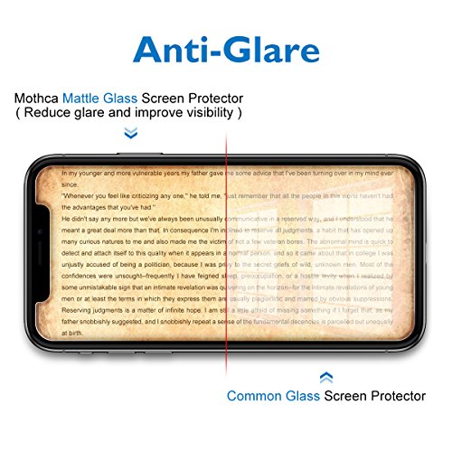 Mothca Matte Screen Protector Compatible with iPhone XS/iPhone X/iPhone 11 Pro Anti-Glare & Anti-Fingerprint Tempered Glass Clear Film Case Friendly 3D Touch Bubble Free for iPhone XS/X/11 Pro