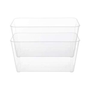 kenney organizer bin with handles, 3.75” l x 8.75” w x 3.75” h, clear, 2 piece