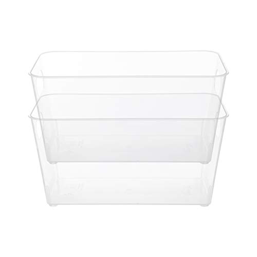 Kenney Organizer Bin with Handles, 3.75” L x 8.75” W x 3.75” H, Clear, 2 Piece