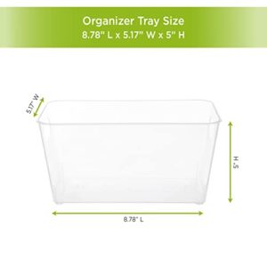 Kenney Organizer Bin with Handles, 3.75” L x 8.75” W x 3.75” H, Clear, 2 Piece