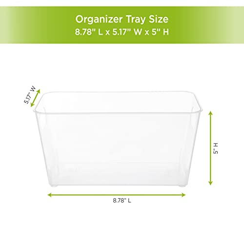 Kenney Organizer Bin with Handles, 3.75” L x 8.75” W x 3.75” H, Clear, 2 Piece