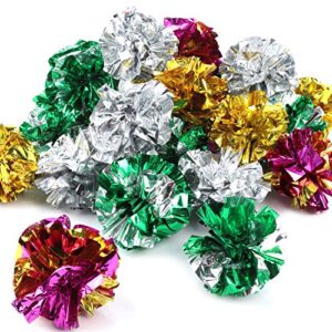 bestsupplier 25 pack crinkle balls cat toys - original mylar crinkle balls cat toys（random color）