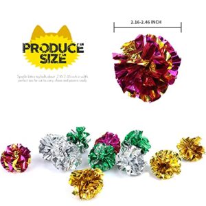 Bestsupplier 25 Pack Crinkle Balls Cat Toys - Original Mylar Crinkle Balls Cat Toys（Random Color）