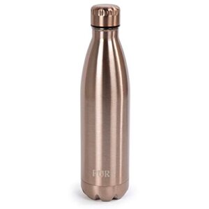 pure drinkware pure premium-quality 750ml sports ctg large stainless steel vacuum insulated metallic water bottle, 25 oz, rose gold