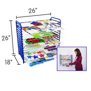 Colorations Art Drying Rack, Classroom Art Supplies, Tabletop or Wall Mount, School Art Drying Racks, Painting Stand, Studios, Homes, or Classrooms, Metal Shelves to Dry Paintings, 26" x 18" x 26"