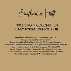 SheaMoisture Daily Hydration Body Oil Virgin Coconut Oil For Dry Skin Paraben Free 8 oz