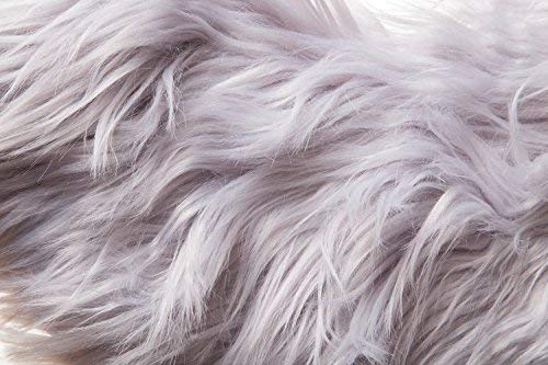 North End Decor Faux Fur Throw Blanket, Mongolian Long Hair Silver,