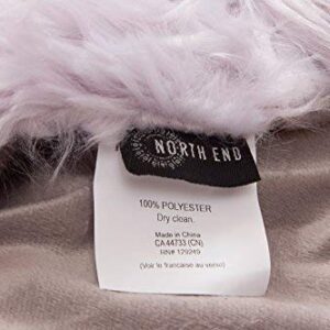 North End Decor Faux Fur Throw Blanket, Mongolian Long Hair Silver,