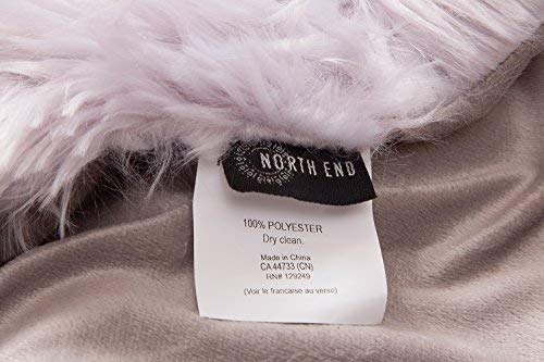 North End Decor Faux Fur Throw Blanket, Mongolian Long Hair Silver,