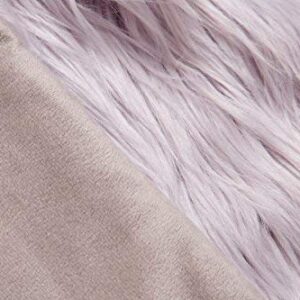 North End Decor Faux Fur Throw Blanket, Mongolian Long Hair Silver,