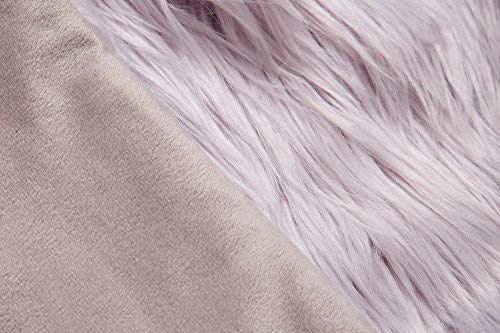 North End Decor Faux Fur Throw Blanket, Mongolian Long Hair Silver,