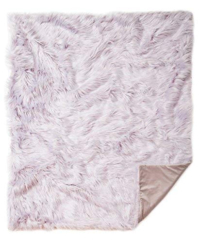 North End Decor Faux Fur Throw Blanket, Mongolian Long Hair Silver,