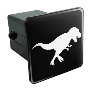 dinosaur tyrannosaurus rex black white tow trailer hitch cover plug insert 2"