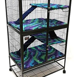 Piggy BedSpreads Fleece Liners for Ferret Nation Critter Nation Cage (Double, Northern Lights) Cage Not Included