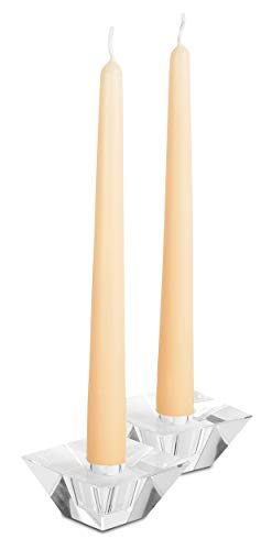 12 Pack Tall Taper Candles - 10 Inch Cream Dripless, Unscented Dinner Candle - Paraffin Wax with Cotton Wicks - 8 Hour Burn Time