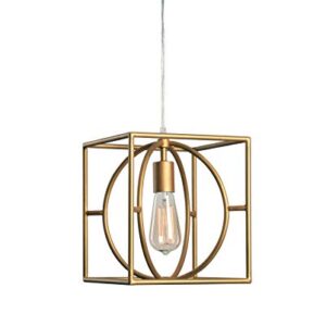 Kenroy Home 93882GLD Adele 1 Light Swag Pendant with Gold Finish, Modern Style, 11" Height, 9" Width, 9" Depth