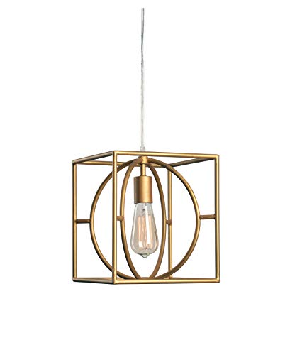 Kenroy Home 93882GLD Adele 1 Light Swag Pendant with Gold Finish, Modern Style, 11" Height, 9" Width, 9" Depth