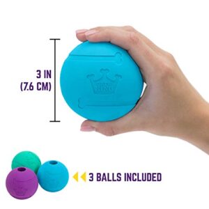 Chew King Fetch Balls Extremely Durable Natural Rubber Toy 3 inch Balls - Pack of 3 (CM-0263-CS01)