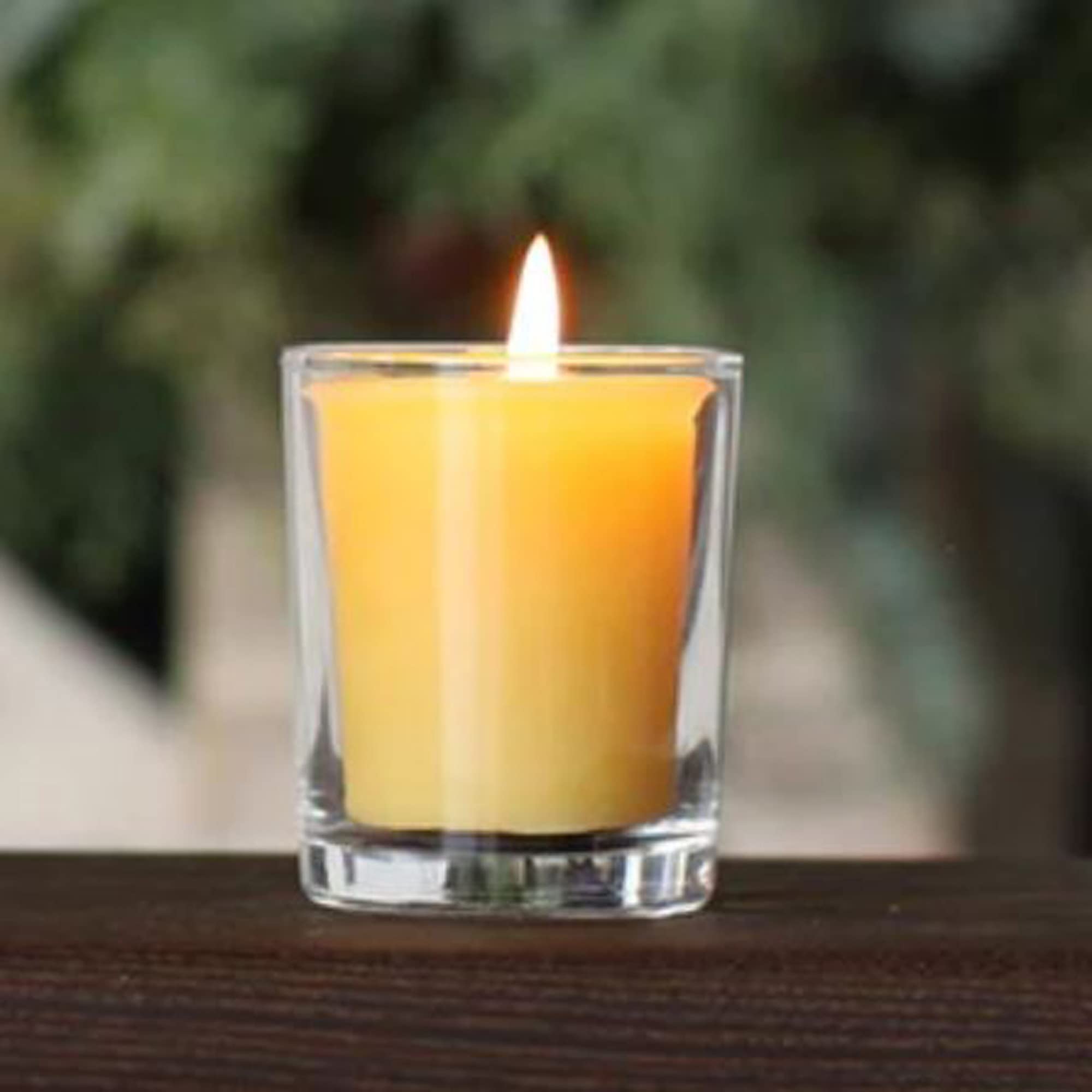 BCandle 100% Pure Beeswax 15-Hour Votive Candle in Glass (Set of 4)