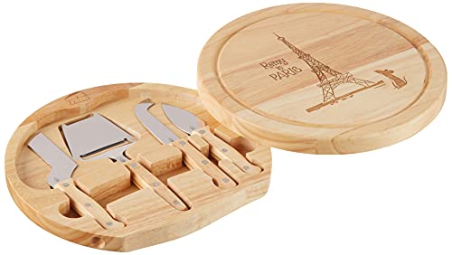 TOSCANA - a Picnic Time brand - Disney Ratatouille Circo Cheese Board and Knife Set - Charcuterie Board Set - Wood Cutting Board, (Parawood)