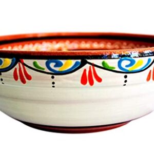 Cactus Canyon Ceramics Spanish Terracotta Deep Serving Dish, White