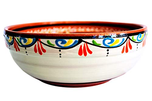 Cactus Canyon Ceramics Spanish Terracotta Deep Serving Dish, White